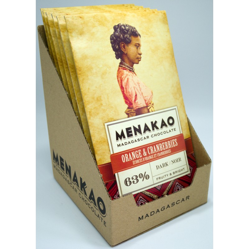 MENAKAO - Tablette Chocolat Noir 63% à l'orange et cranberries ...